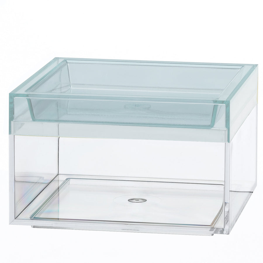 Clear Plastic Stacking 982C Canister Box with Pink Lid Measures 4" x 4 ...