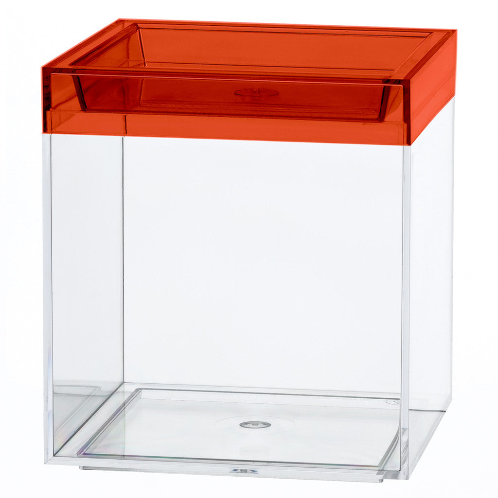 Clear Plastic Stacking 984C Canister Box with Crystal Lid Measures 4" x ...