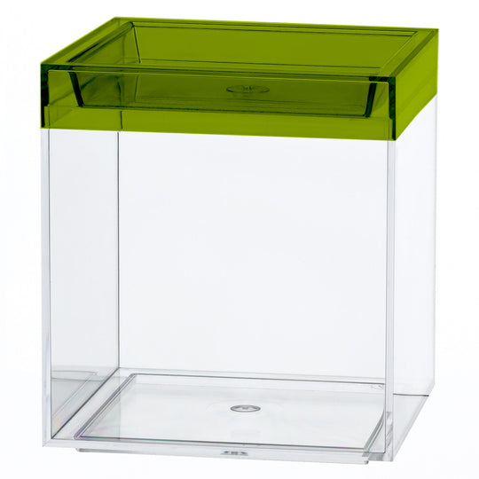 Clear Plastic Stacking 984C Canister Box with Crystal Lid Measures 4" x ...